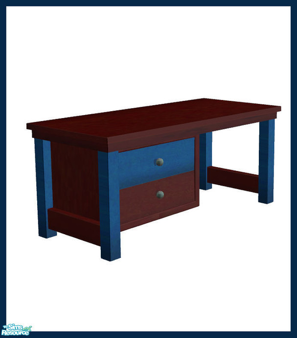 The Sims Resource | Baseball Bedroom Sets - Desk Red Recolor