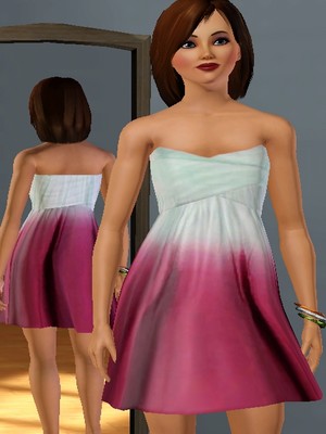 The Sims Resource | robe fripe rose