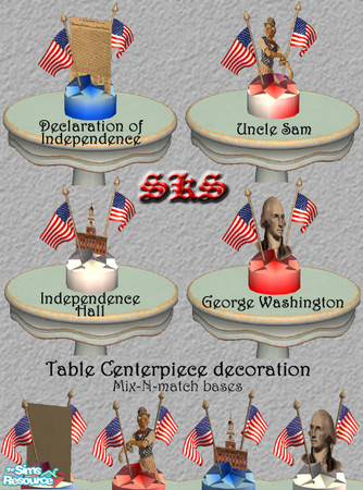 The Sims Resource | American Patriotic set - Center Piece