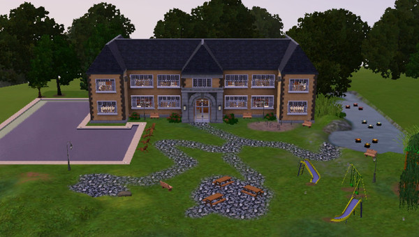 The Sims Resource | ani-new big school with park
