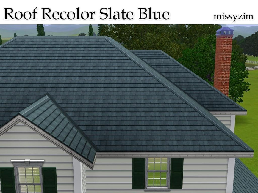 The Sims Resource - MZ_Roof recolor_Slate blue