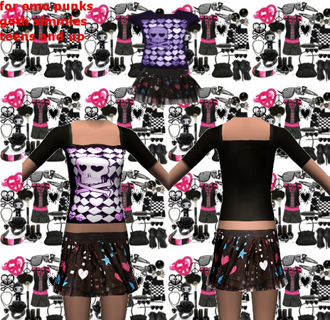The Sims Resource | Emo girl dress 2 by DD06