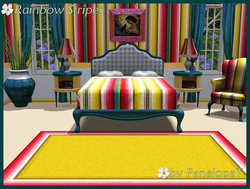 The Sims Resource - Rainbow Stripes Pattern