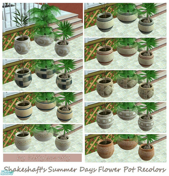 The Sims Resource - Decorative Flower Pot Recolors