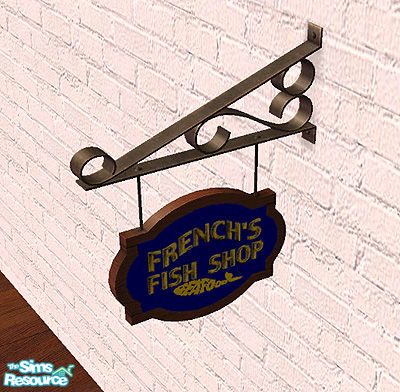 The Sims Resource - wallhanging fishshop sign