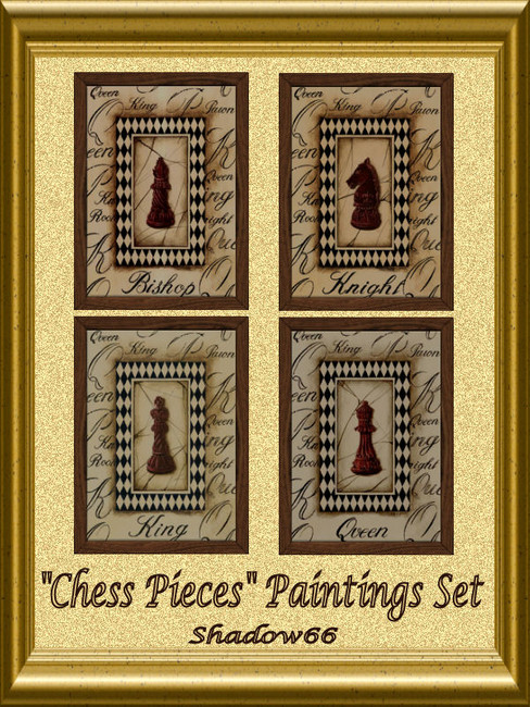 The Sims Resource - S66 - Chess Pieces Paintings Set