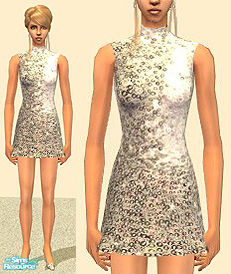 The Sims Resource | Silver Sequined Dress