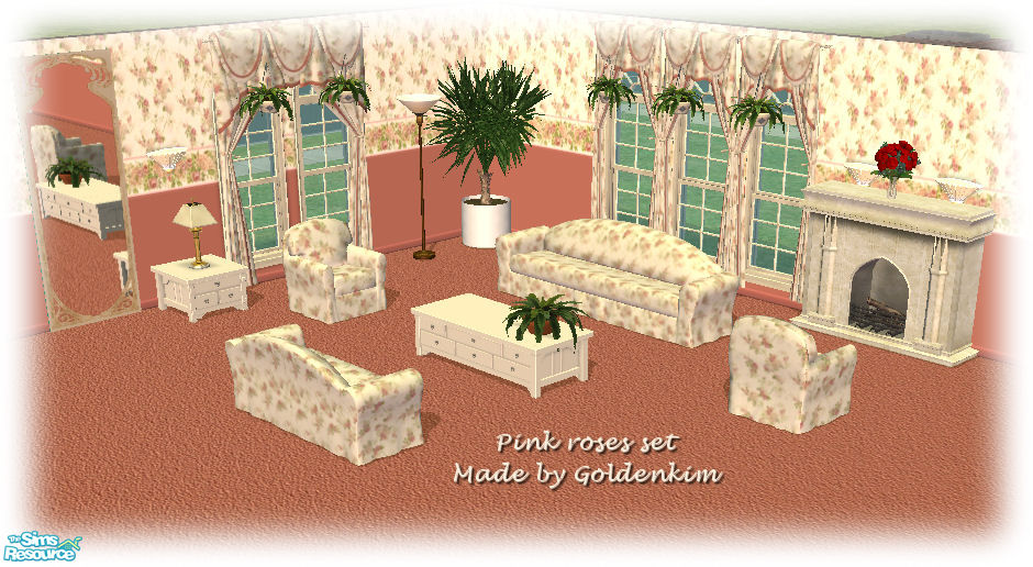 The Sims Resource - Pink roses set