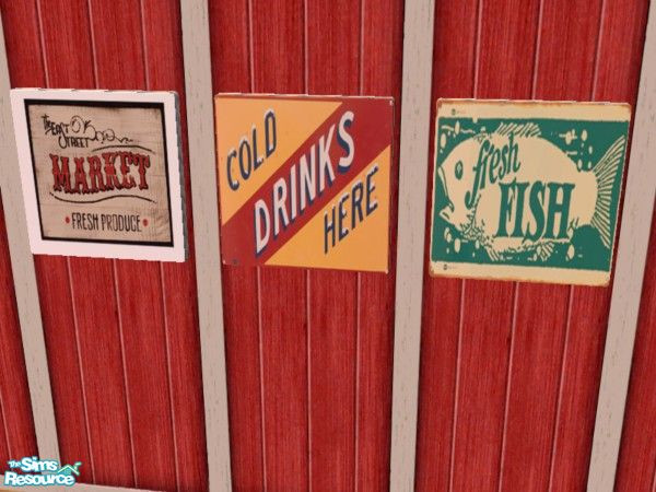 The Sims Resource | Market Sign Set