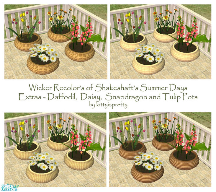 The Sims Resource - Shakeshaft's Potted Flower Recolors