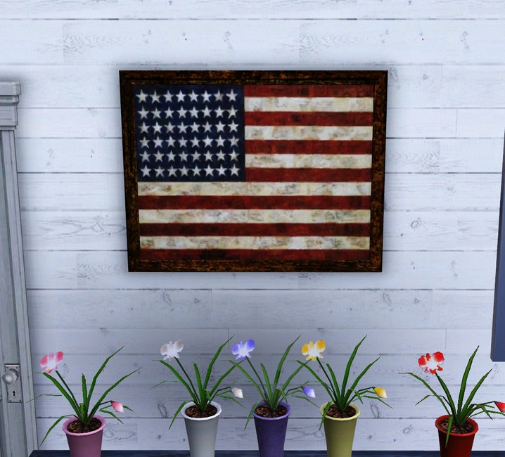 The Sims Resource - American Flag Folk Art