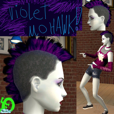The Sims Resource | Violet Mohawk