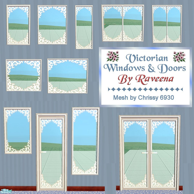 The Sims Resource - White Victorian Windows & Doors