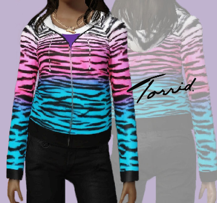 The Sims Resource | Torrid Zebra Printed Hoodie