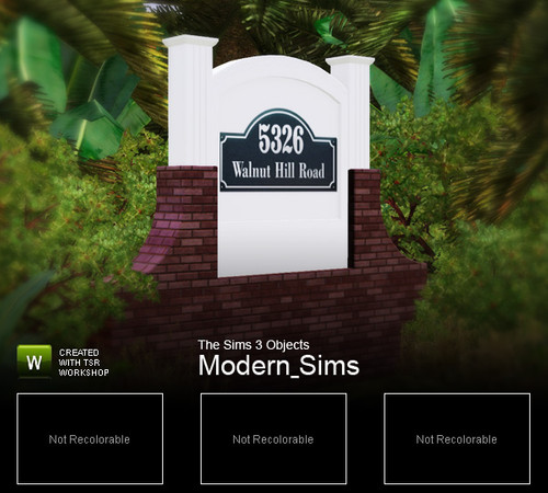 The Sims Resource | House Number Sign 5326