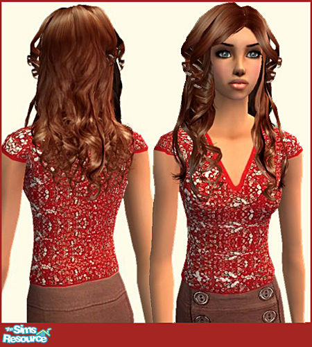 The Sims Resource - sparkle red top