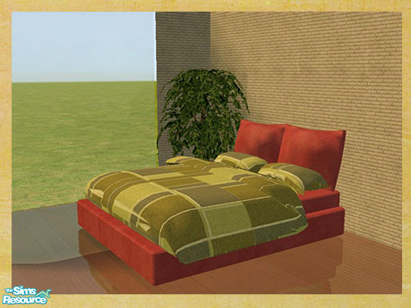 The Sims Resource - Bedroom1 bed recolor - red