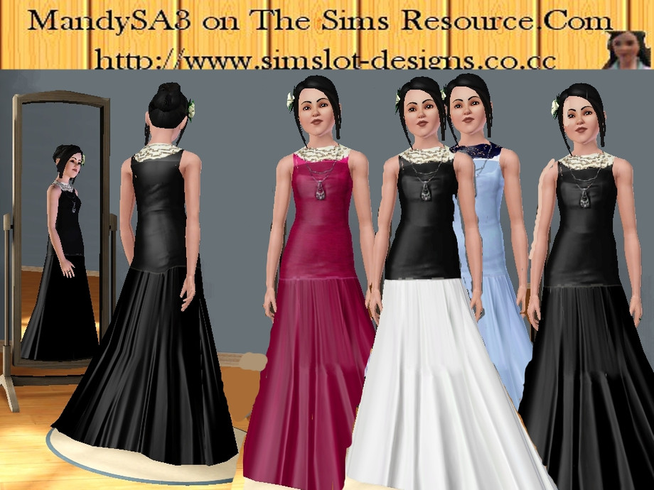 The Sims Resource | Elegant Long Formal Dress for Teen females