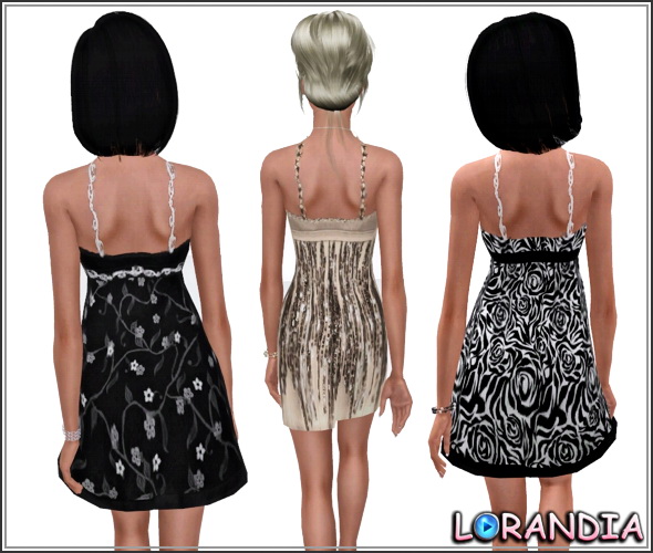 The Sims Resource | 3 Dresses Set