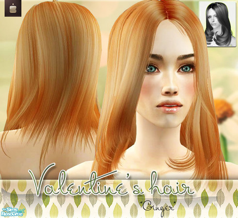 The Sims Resource | Valentine\'s Hair - Recolor From Peggyzone - Ginger