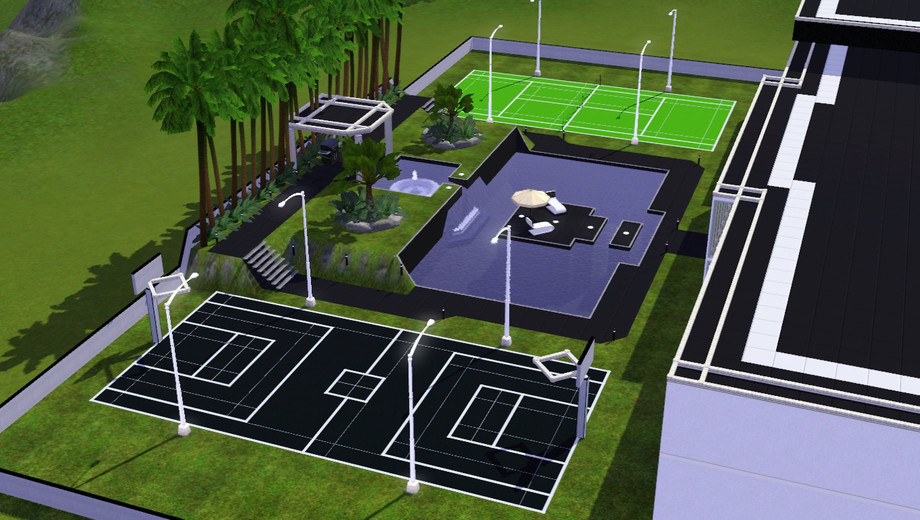 The Sims Resource | White Dream - Tennis n Basketball Court