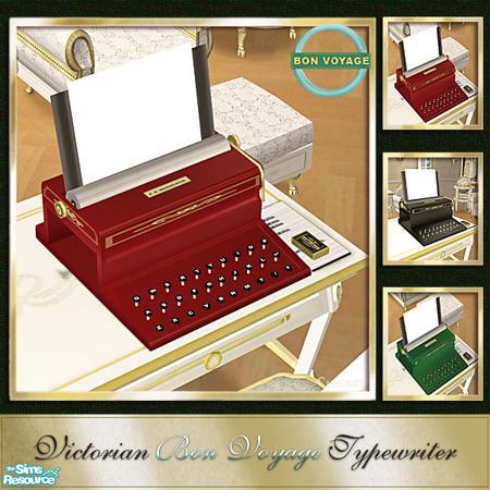The Sims Resource - Bon Voyage Victorian Typewriter - Red