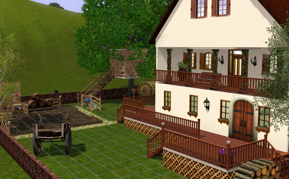 The Sims Resource | Farm with tree house and usable attic