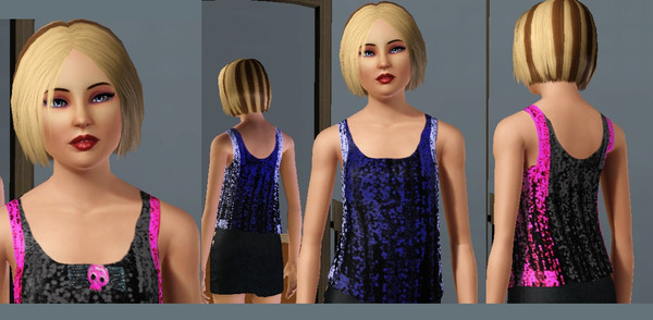 The Sims Resource - Two Toned Sparkle Tank for Teens By Maggie