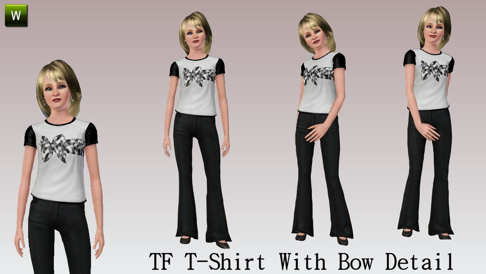The Sims Resource - TF_TShirt With Bow Detail