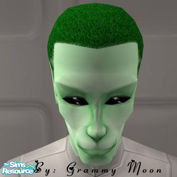 The Sims Resource | Male Alien Green Hair 1
