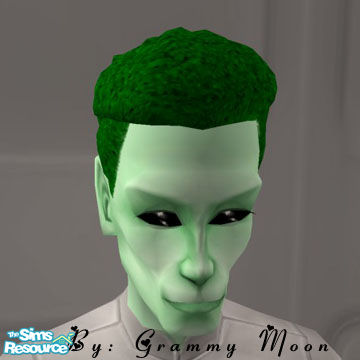The Sims Resource - Male Alien Green Hair 3