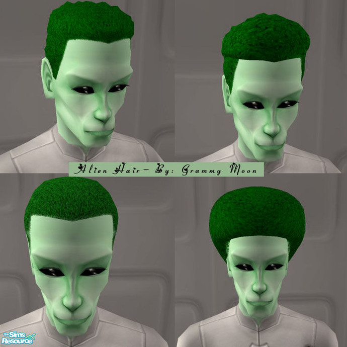 The Sims Resource - Male Alien Green Hair