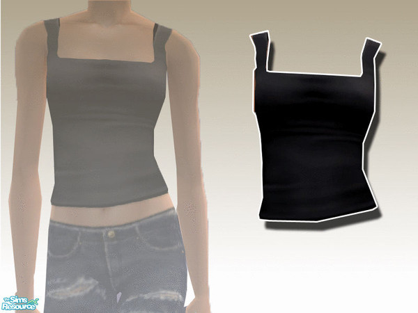 The Sims Resource | Sporty Tops - Black