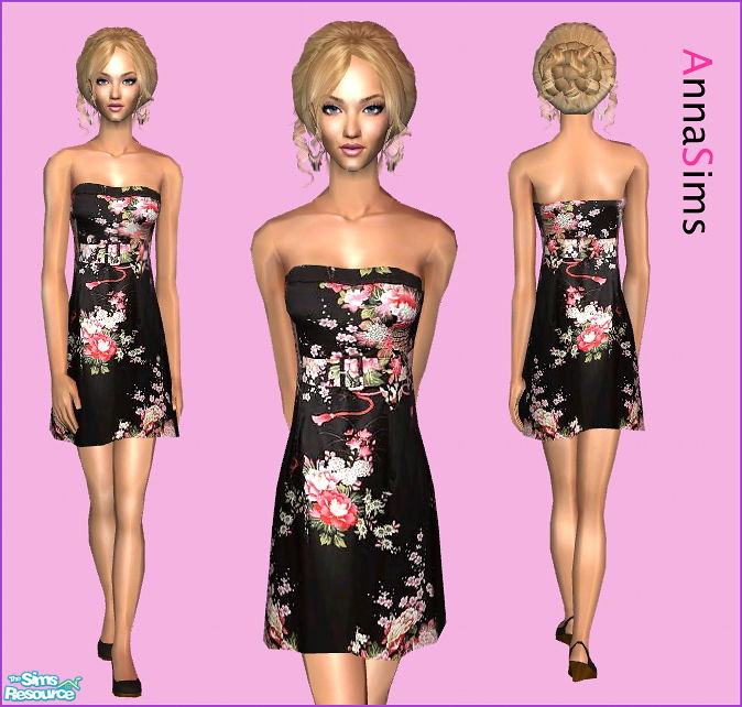 The Sims Resource - 3 New Adult Casual Dresses by Anna - 3