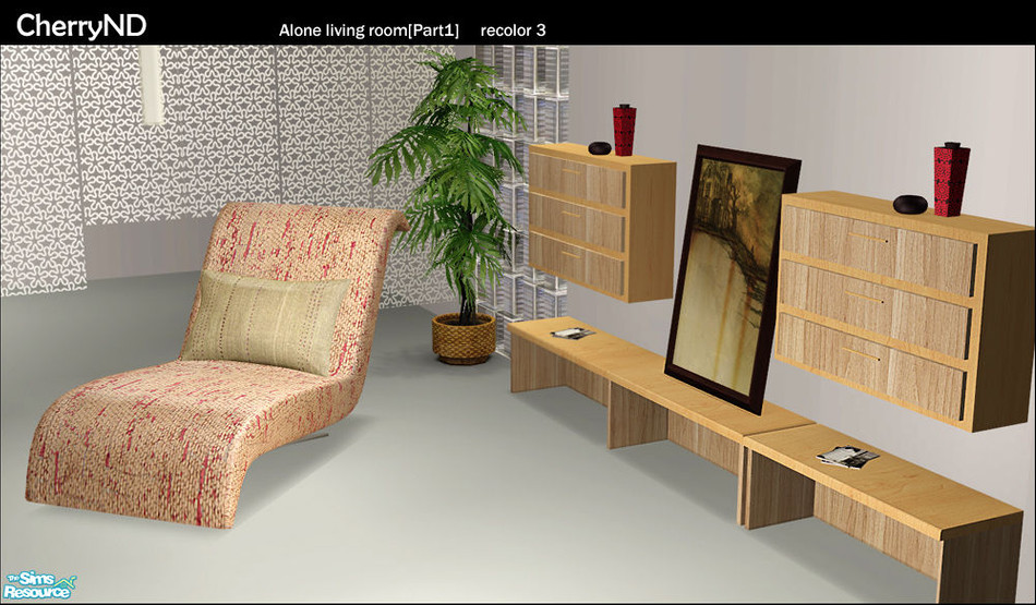 The Sims Resource - Alone Living Room set(part1) recolor 2