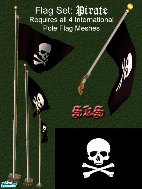 The Sims Resource - Flag Set - Pirate