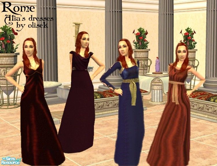 The Sims Resource - Atia of the Julii Roman Dresses Set