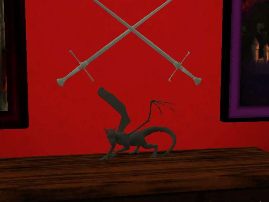 The Sims Resource | MajikGoldys Walking Dragon Table Sculpture 2