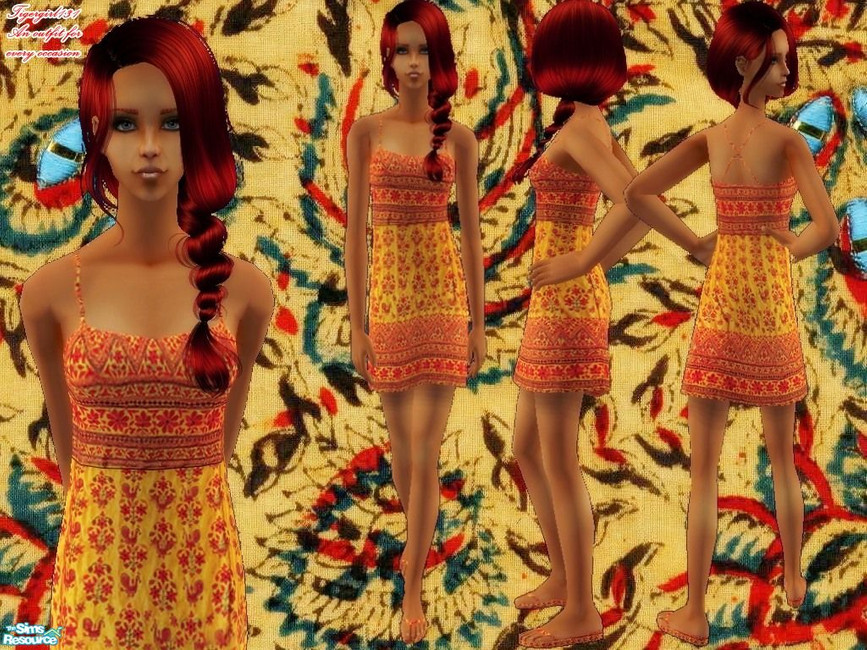 The Sims Resource - Pretty Pattern Dress