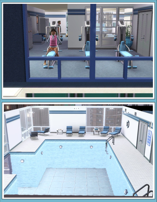 The Sims Resource - Fitness Center Blue Lagon