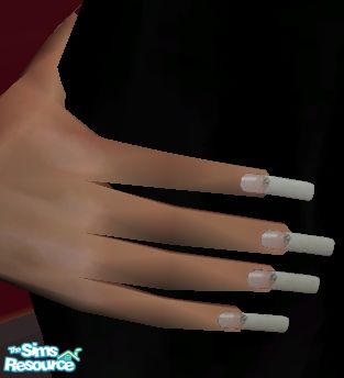 The Sims Resource | Long French Nails