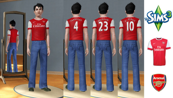 The Sims Resource | Arsenal Home Shirt 10/11