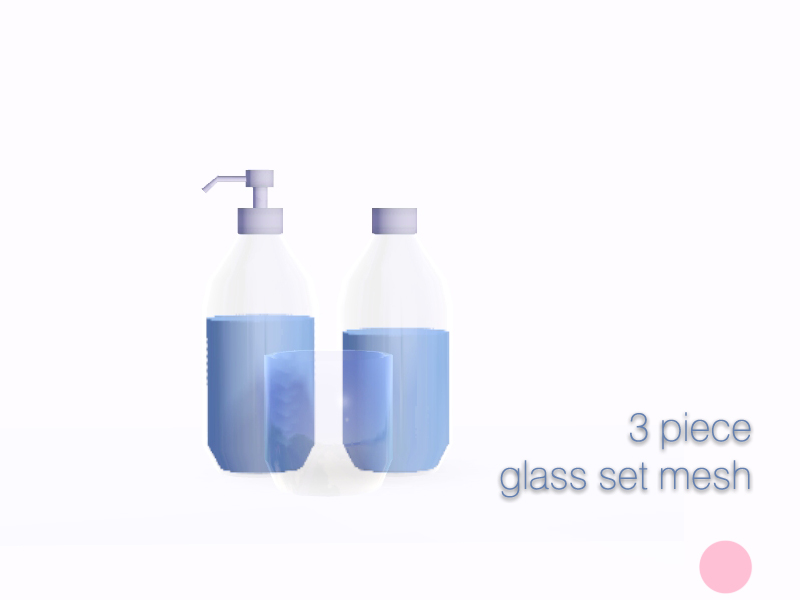 The Sims Resource | 3 Piece Glass Set Mesh