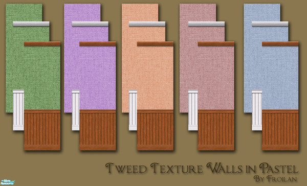 The Sims Resource | Tweed Texture Wall Series in Pastel