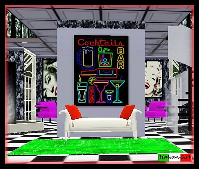 The Sims Resource | Cocktail Bar Neon Sign