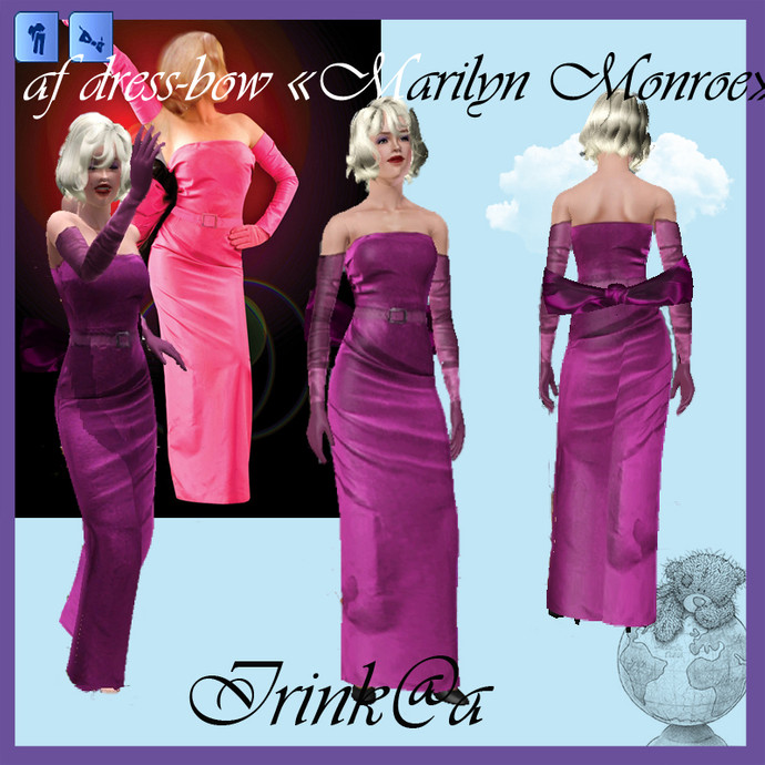 The Sims Resource | af dress-bow Marilyn Monroe