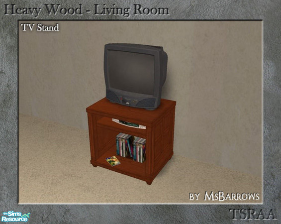 The Sims Resource | Heavy Wood Living - Television Stand