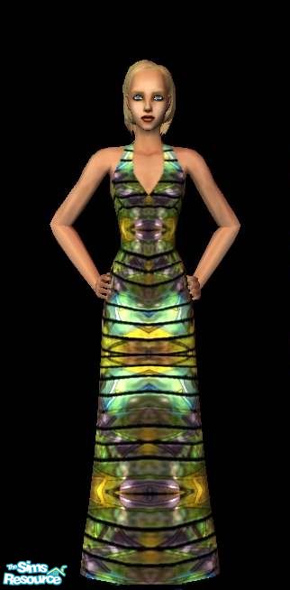 The Sims Resource - Aztec Stripe Dress