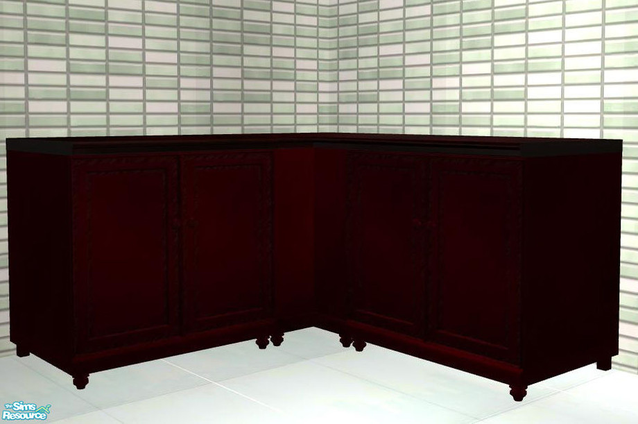 The Sims Resource - PB Bathroom Recolor Honey - Countertop black Counter 01