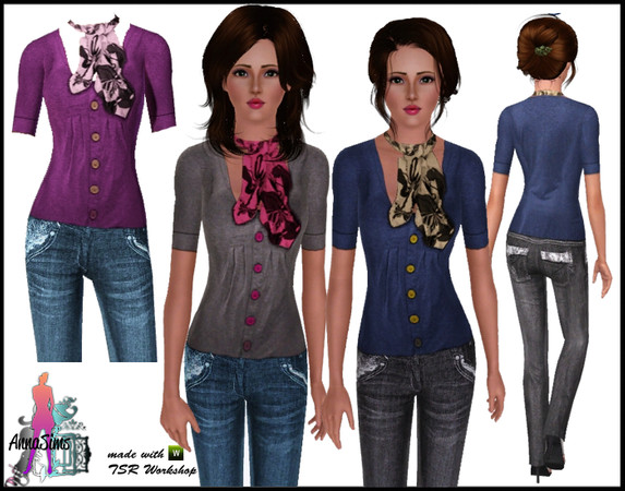 The Sims Resource | Outfit with scarf